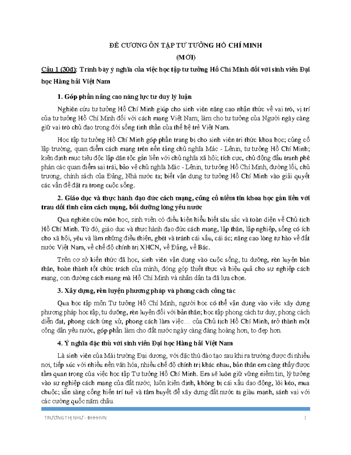 Đề cương Tư tưởng HCM - sdasda - ĐỀ CƯƠNG ÔN TẬP TƯ TƯỞNG HỒ CHÍ MINH ...