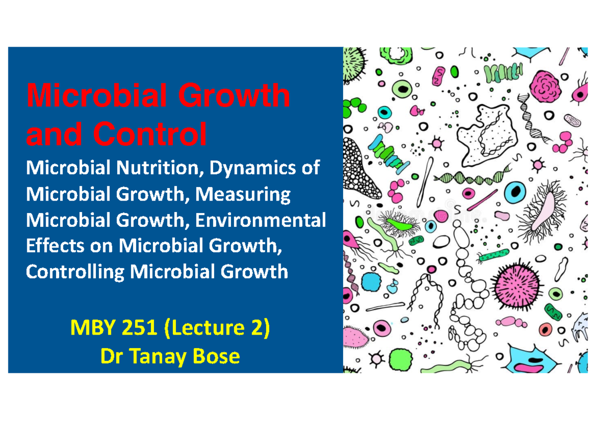 Lecture 2 MBY251 2024 - Microbial Growth and Control Microbial ...