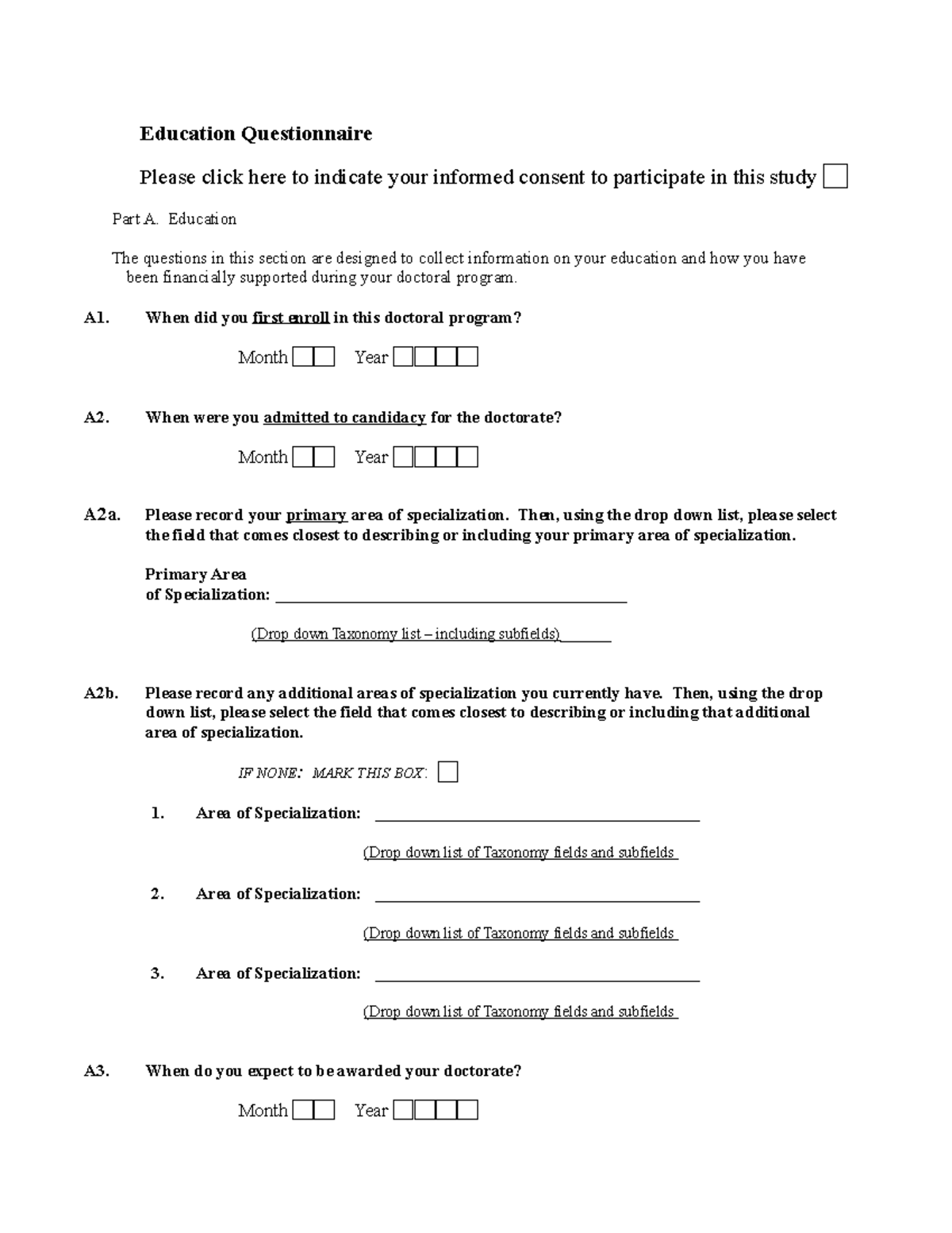 Questionnaire Template 03 - Education Questionnaire Please click here ...