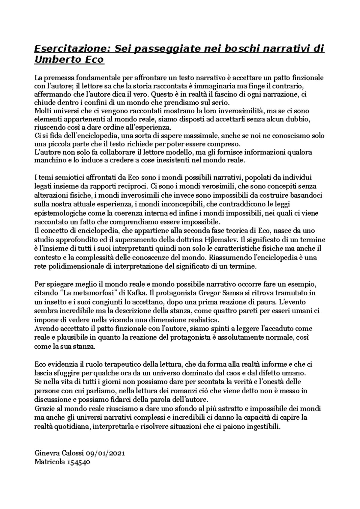 Esercitazione 3 - appunti lezioni prof. Bianchi - Esercitazione: Sei ...