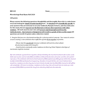 Klebsiella case study - BIO 205: Case Study Assignment Due Dec. 11, 11: ...