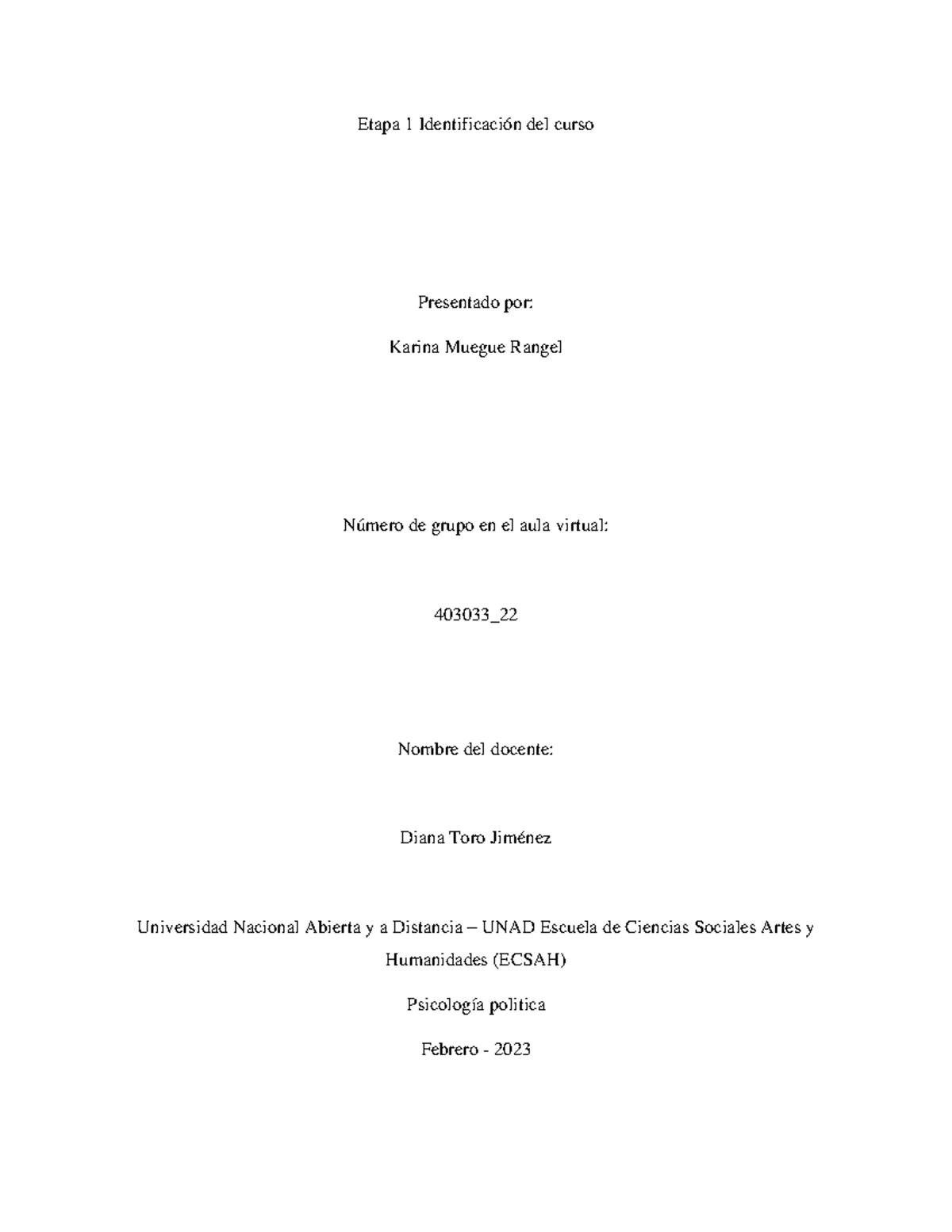 Etapa 1 Identificación del curso - Etapa 1 Identificación del curso ...