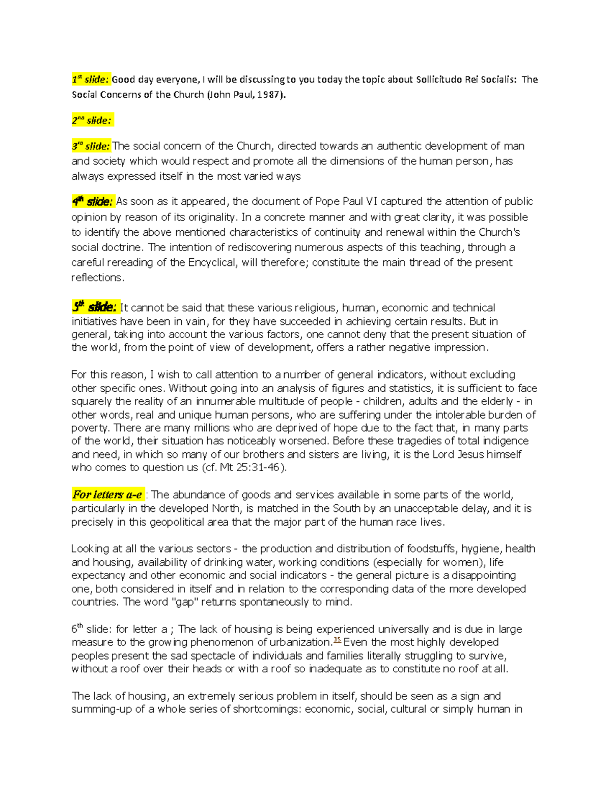 Script report for paulinian - 1 st slide: Good day everyone, I will be ...