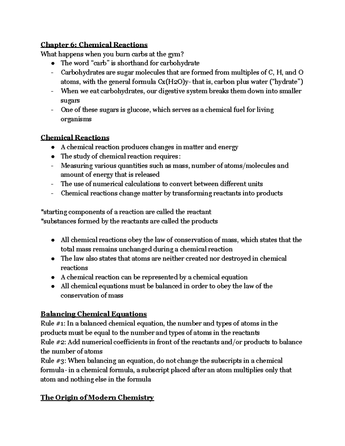 Chapter 6 Chemical Reactions - Chapter 6: Chemical Reactions What ...