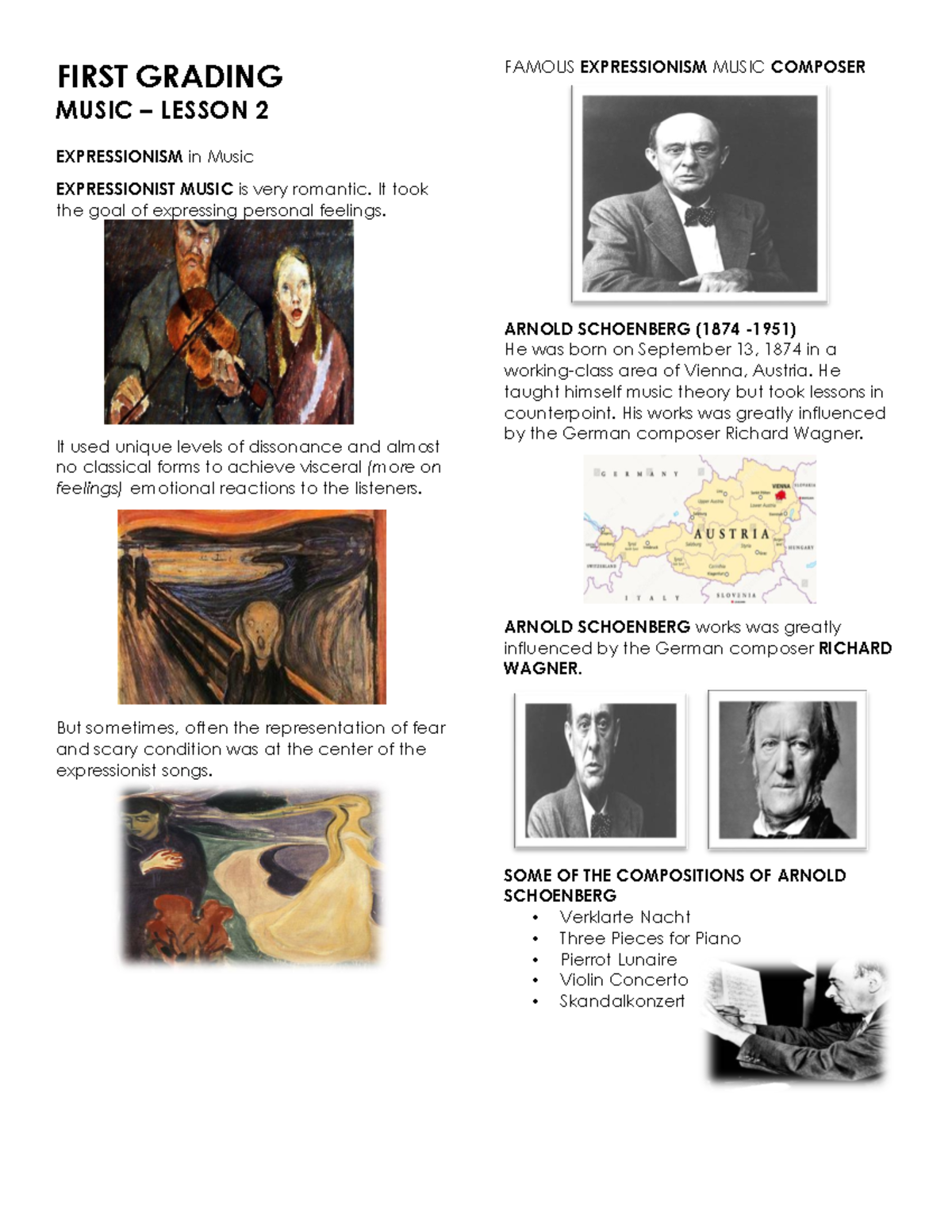 Quarter 1- Music- Lesson 2 - FIRST GRADING MUSIC – LESSON 2 ...