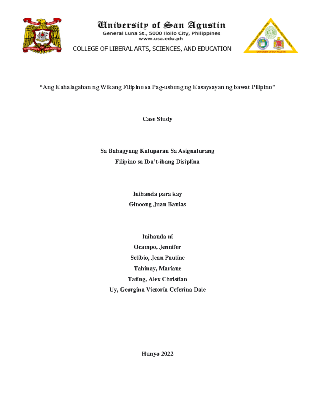 CASE Study Final Output