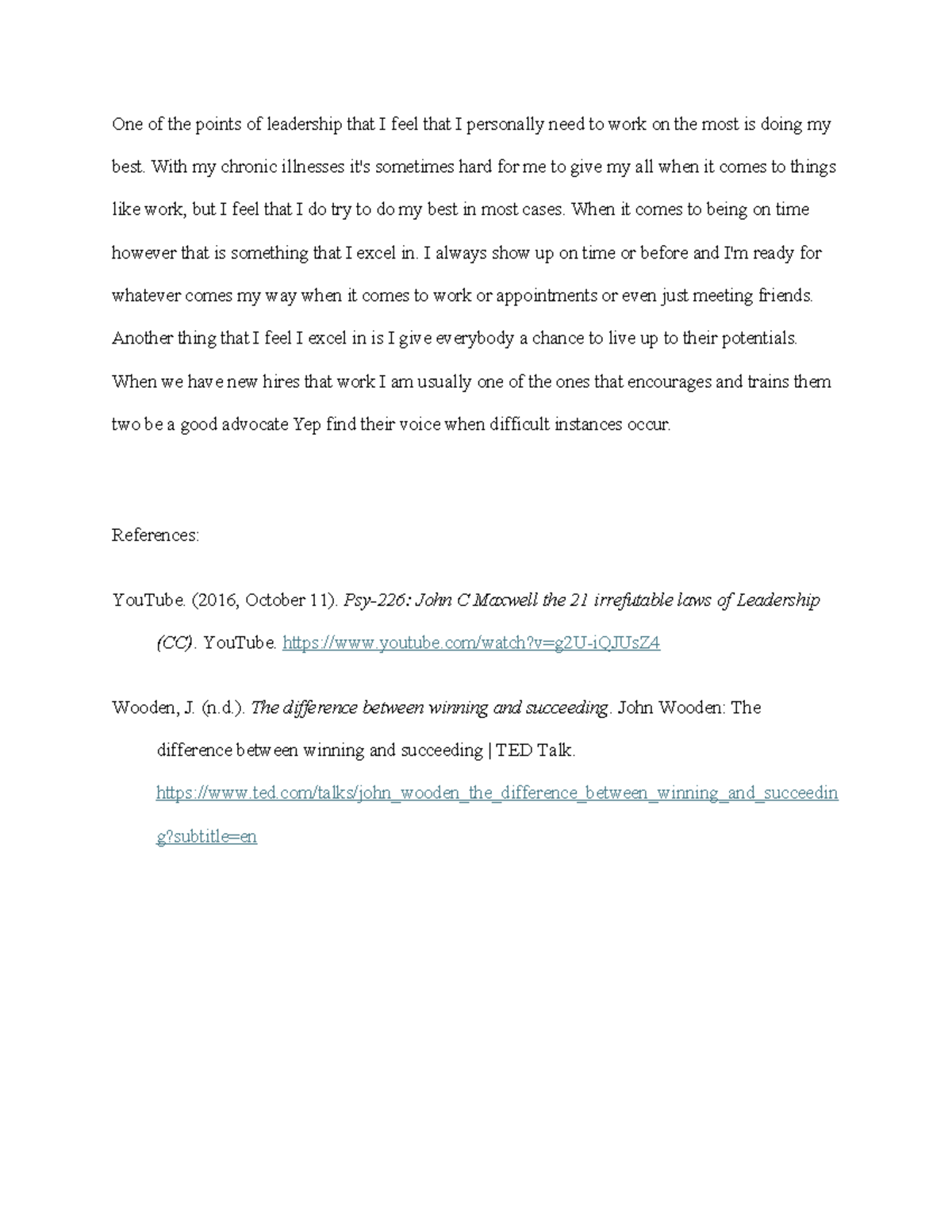 Discussion 7 sport psychology 2024 - One of the points of leadership ...