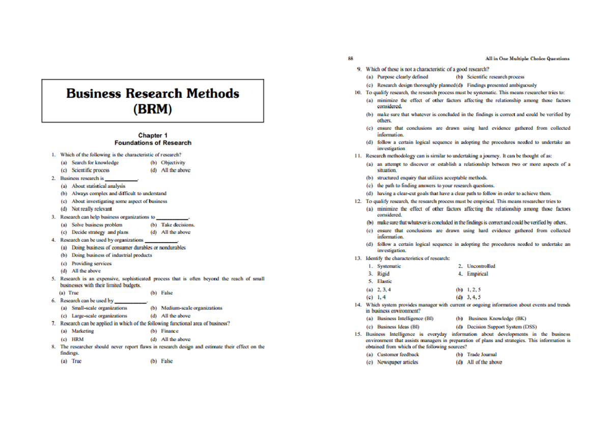Brmsir - Exam for business research methods - Software Architecture and ...