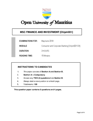 Answers 1-20 - Notes - MSC Financial Analysis - Studocu