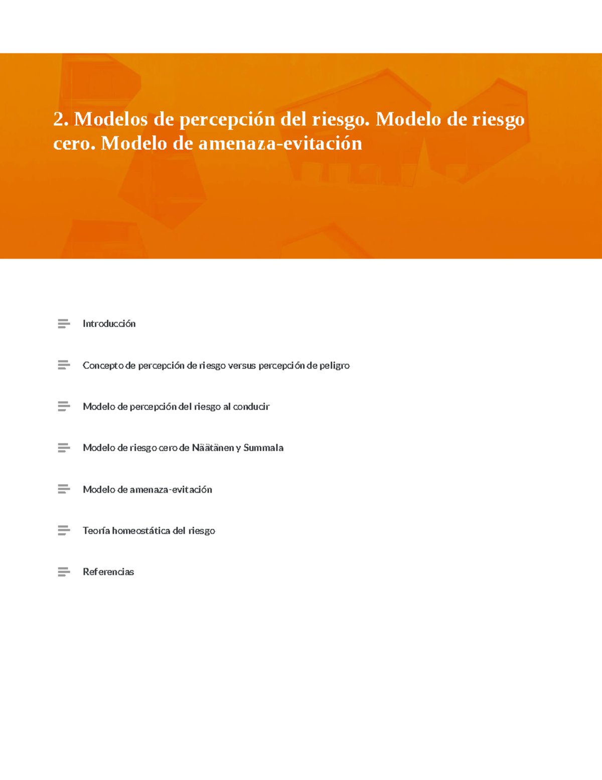 2. Modelos de percepción del riesgo - Introducción Concepto de ...