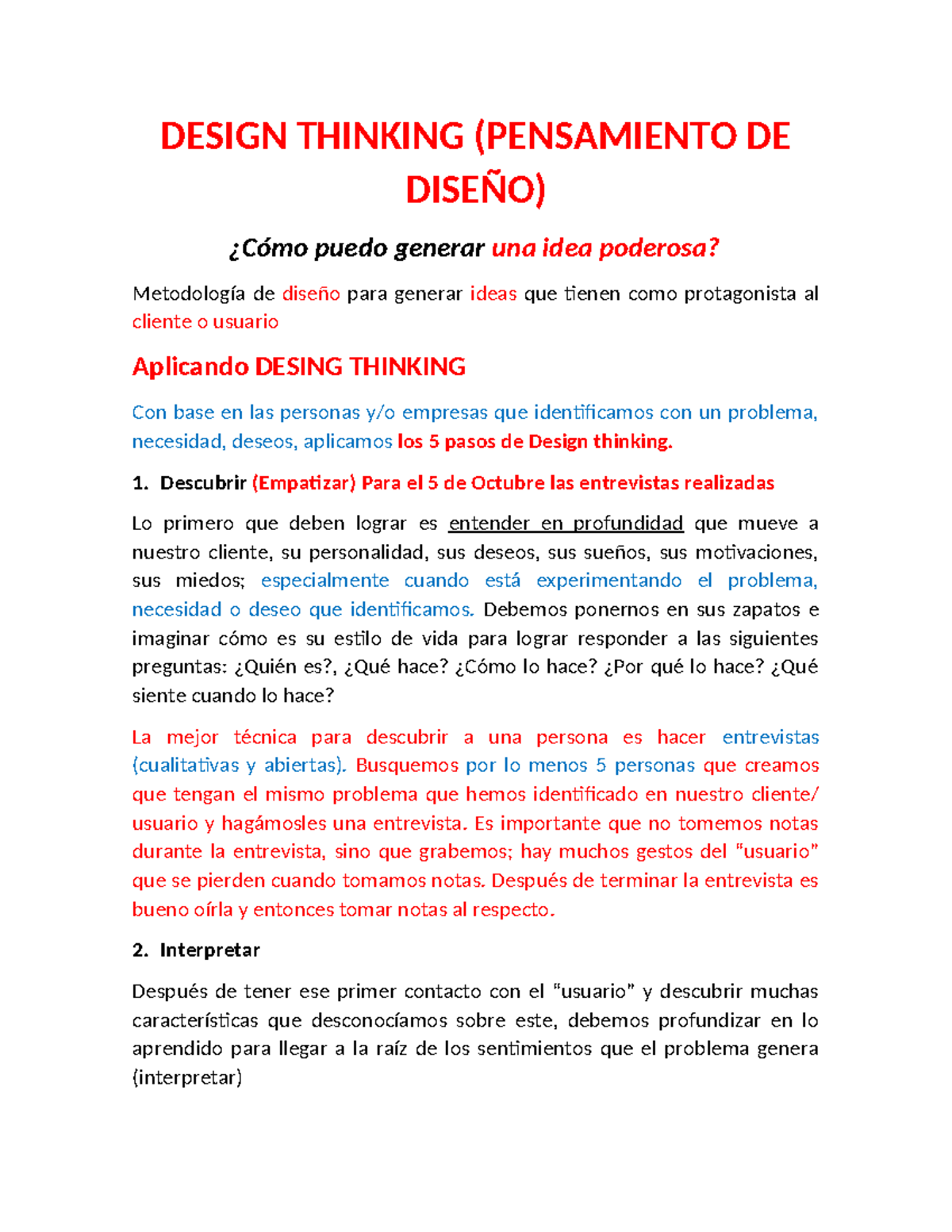 Design thinking 2 - Desfin thinkg sobre informacion - DESIGN THINKING ...