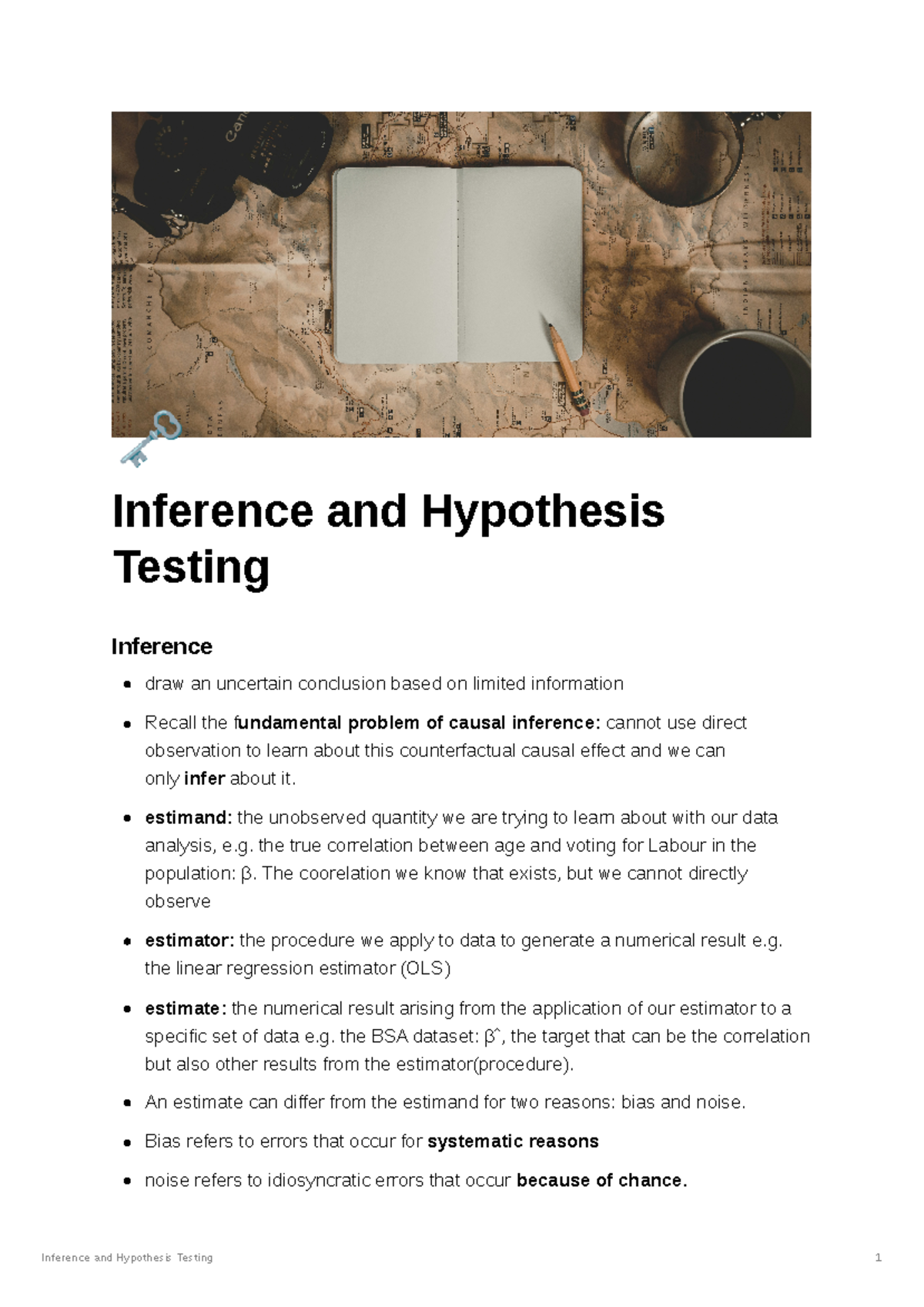 Inference And Hypothesis Testing 🗝 Inference And Hypothesis Testing Inference Draw An