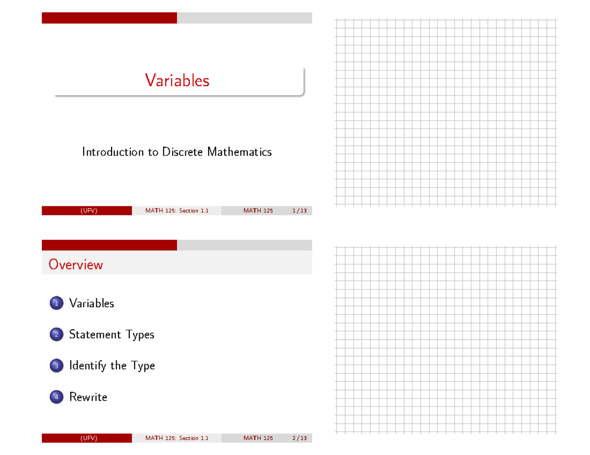 Sec1 - Notes for math - Variables Introduction to Discrete Mathematics ...