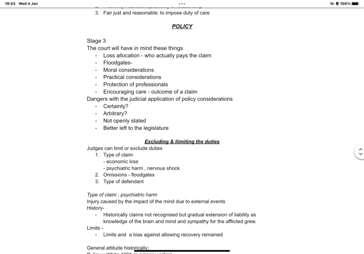 Tort 3 pdf - Tort lecture notes and seminar - HLS 1005 - Studocu