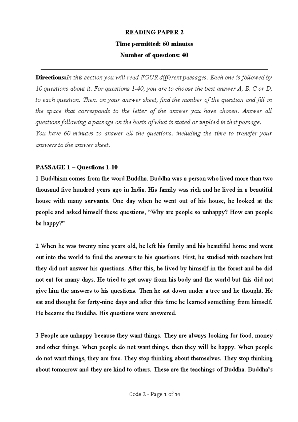 Vstep-Reading test 2 - dndw - READING PAPER 2 Time permitted: 60 ...