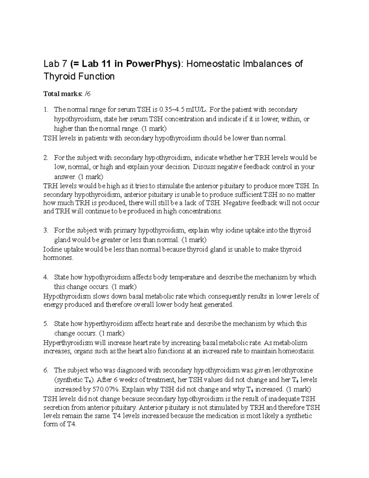 Bio 230 virtual lab 7 - Lab assignment - Lab 7 (= Lab 11 in PowerPhys ...