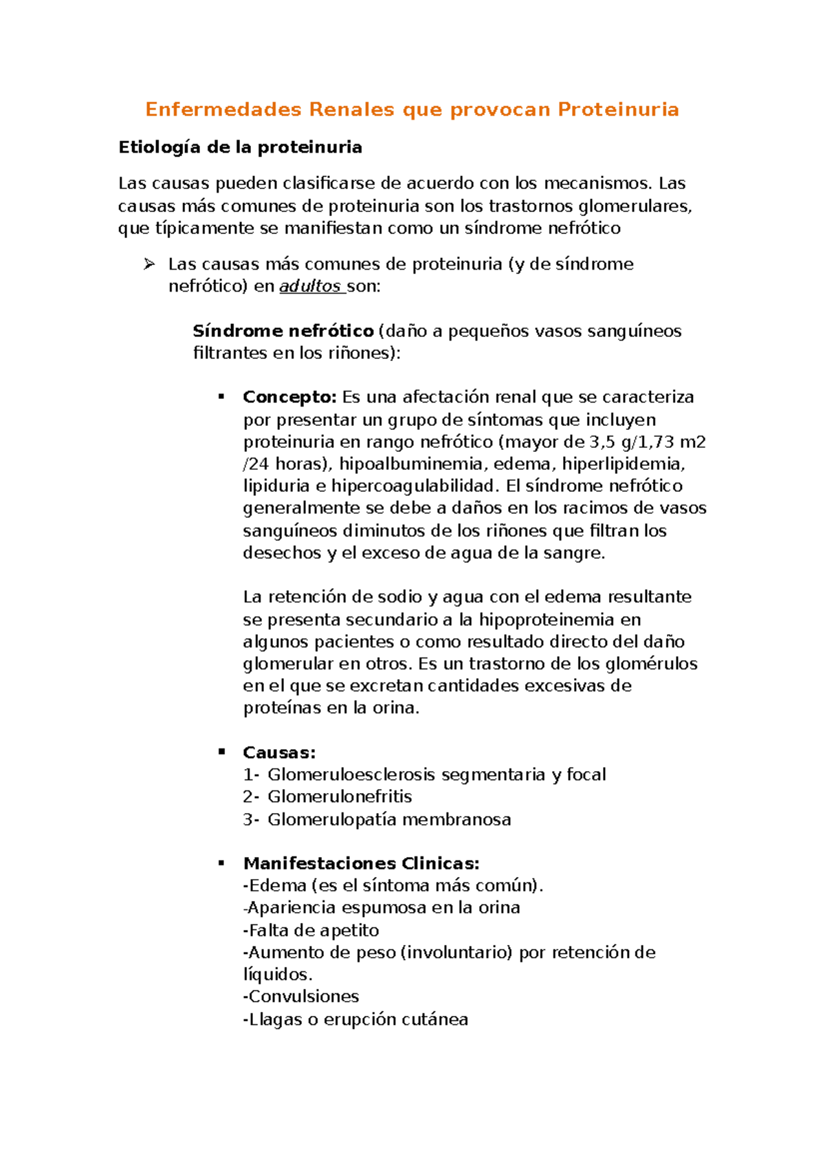 Sindrome Nefrotico - Explicación sobre que es el síndrome nefrótico ...