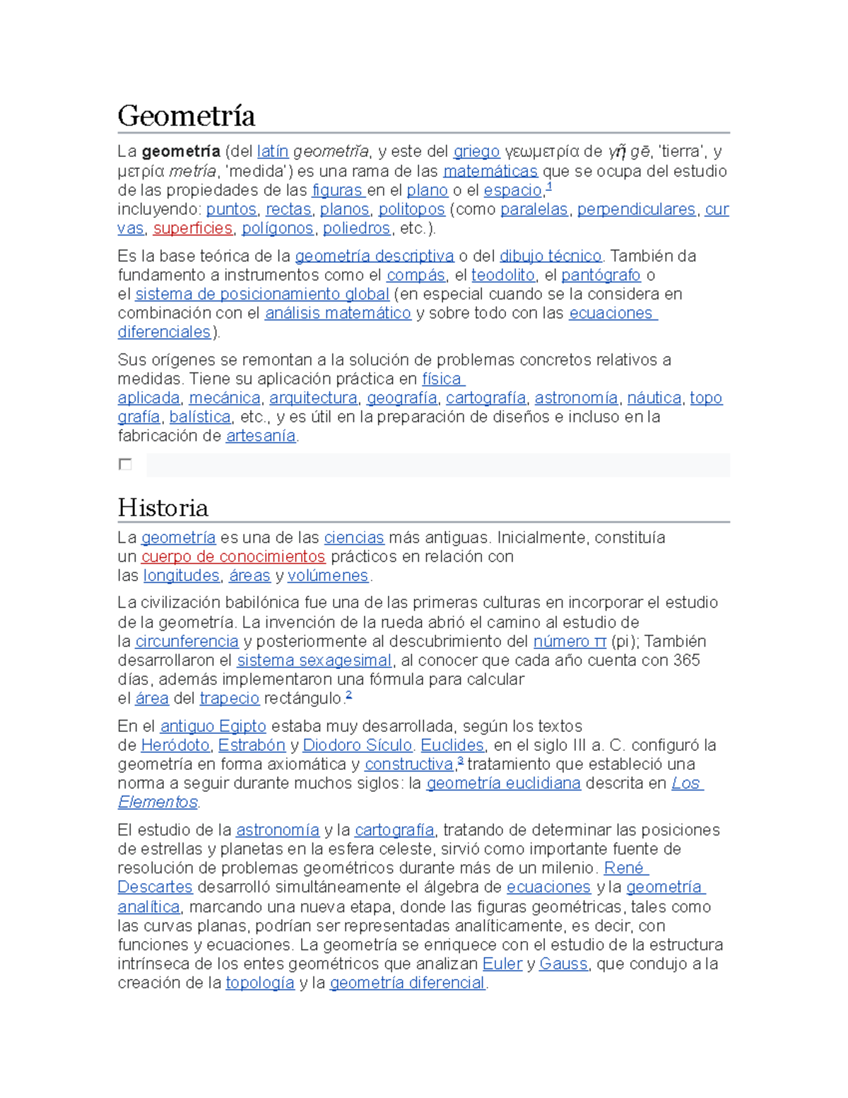 Geometria - RESUMEN DE CIENCIA GEOMETRICA - Geometría La geometría (del ...