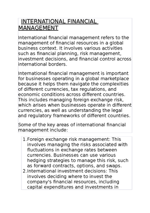 International financial management - INTERNATIONAL FINANCIAL MANAGEMENT ...