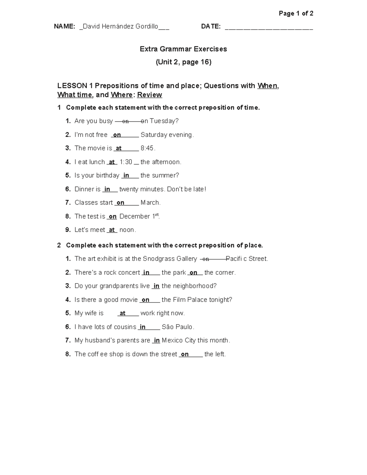 Pdfcoffee - torres - Page 1 of 2 NAME: David Hernández Gordillo__ DATE ...