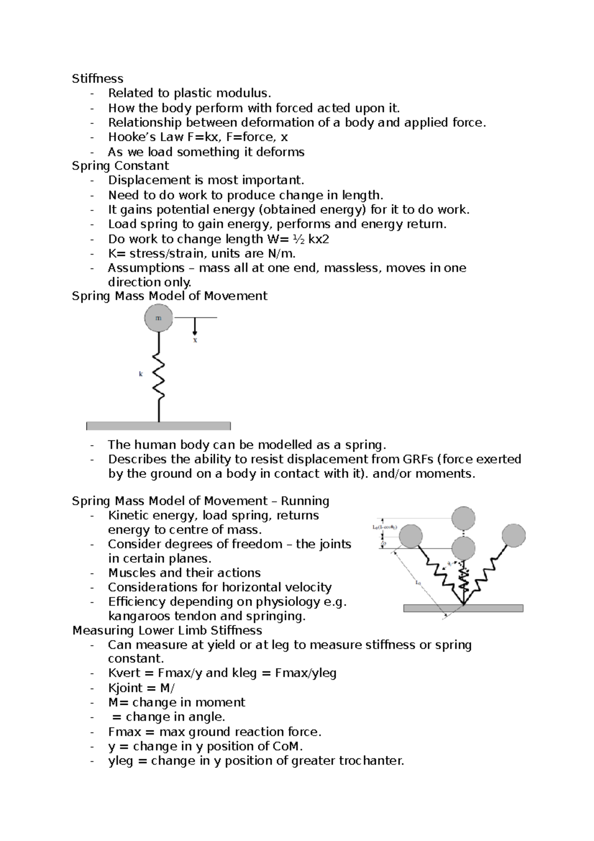 Stiffness - Notes on Lecture Content. - Stiffness - Related to plastic ...
