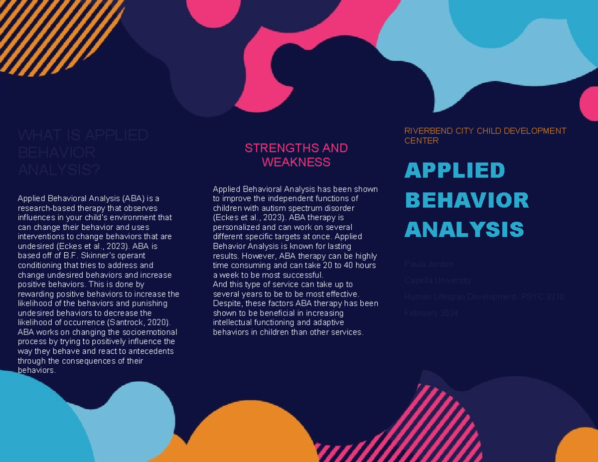 Cf brochure - WHAT IS APPLIED BEHAVIOR ANALYSIS? Applied Behavioral ...