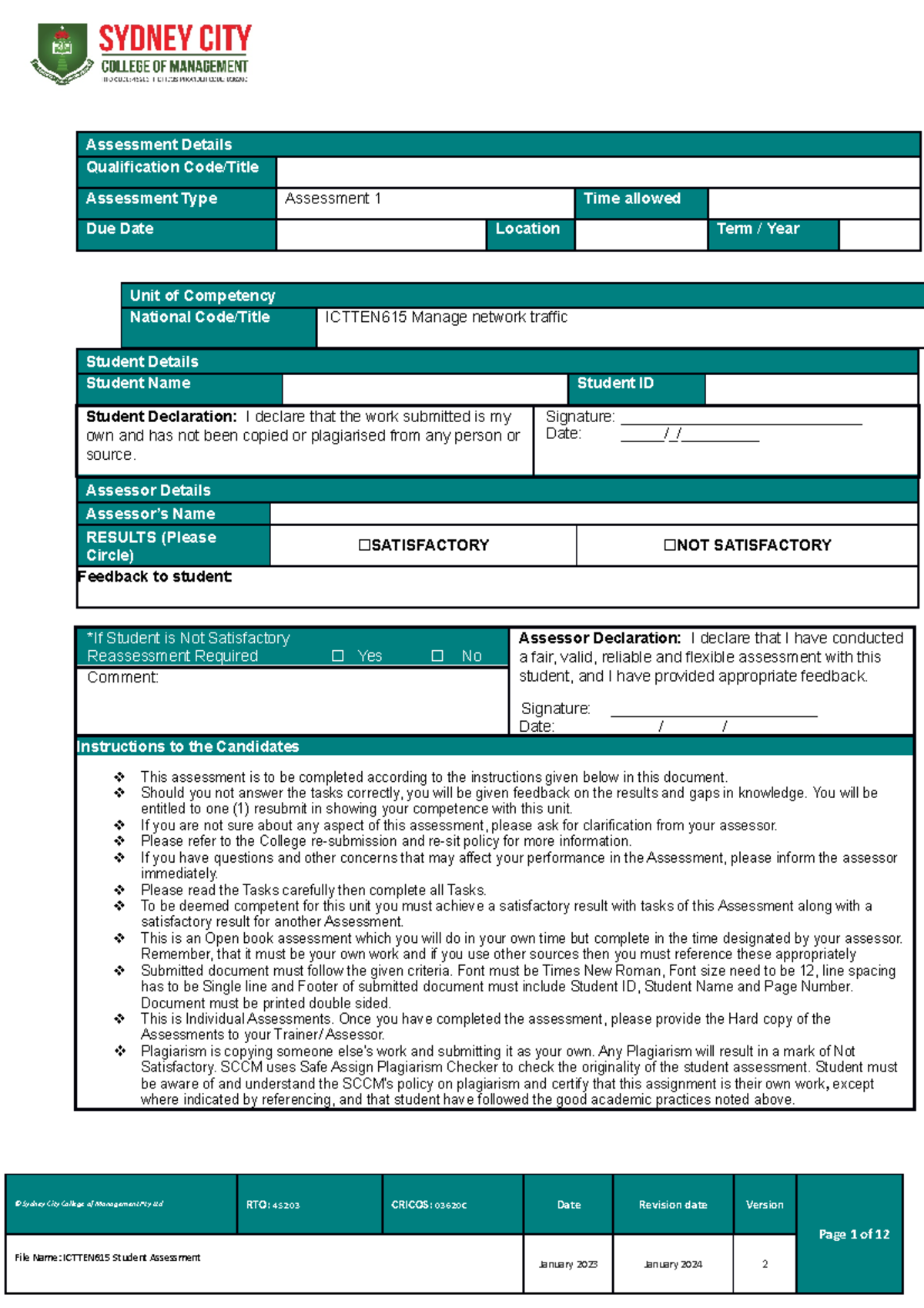 ICTTEN615 Student Assessment Tasks 1.docx - Assessment Details ...