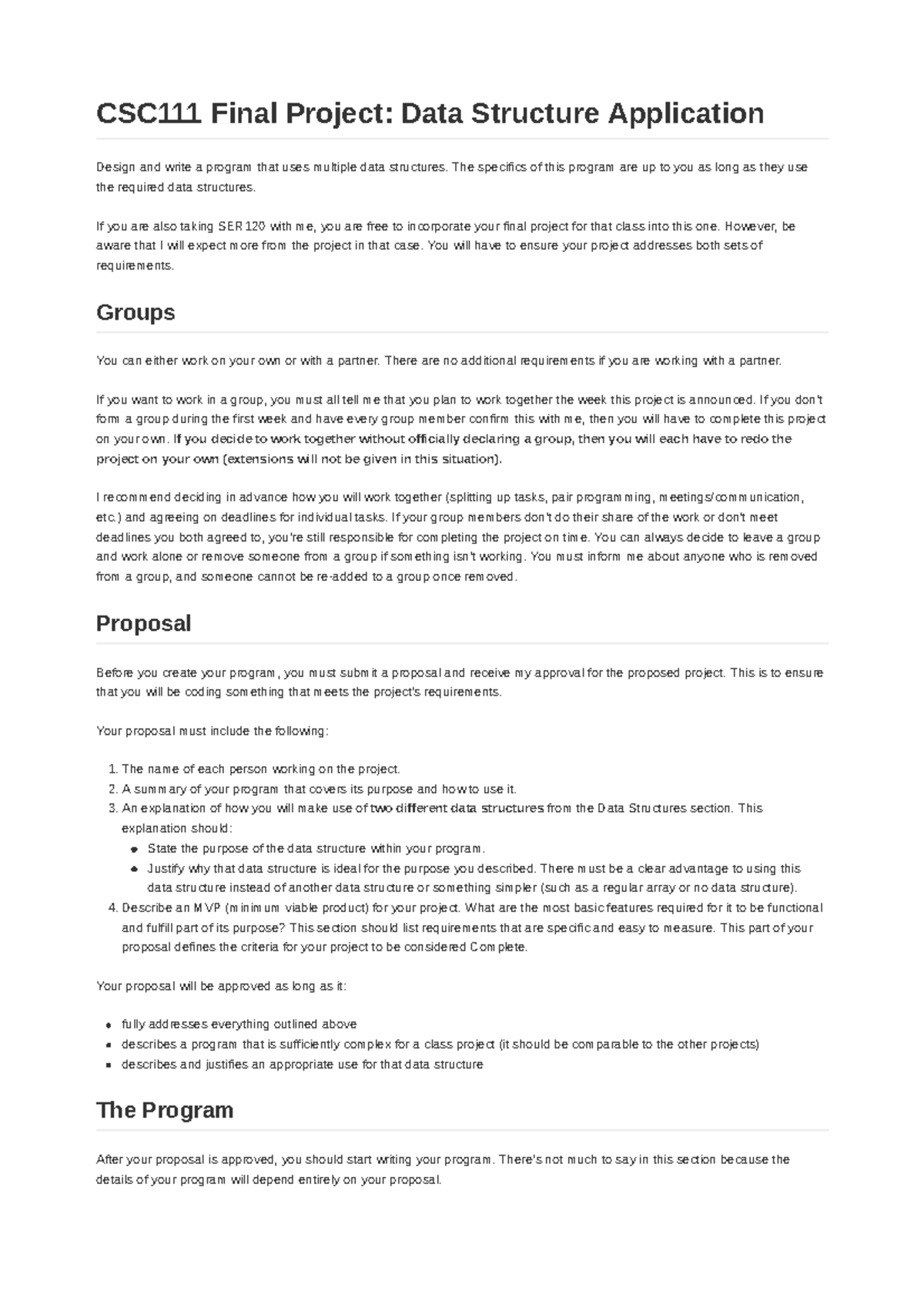 Final Project - The specifics of this program are up to you as long as ...