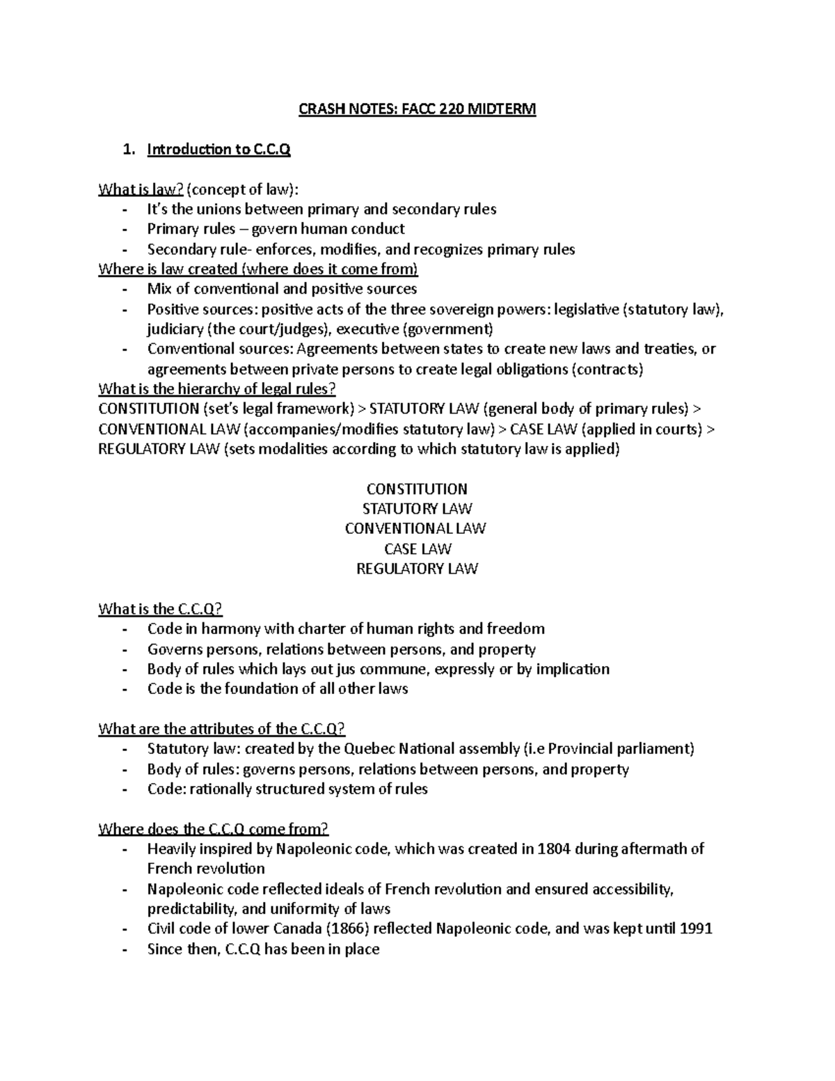 Crash Notes- Facc 220 Midterm - CRASH NOTES: FACC 220 MIDTERM 1 ...