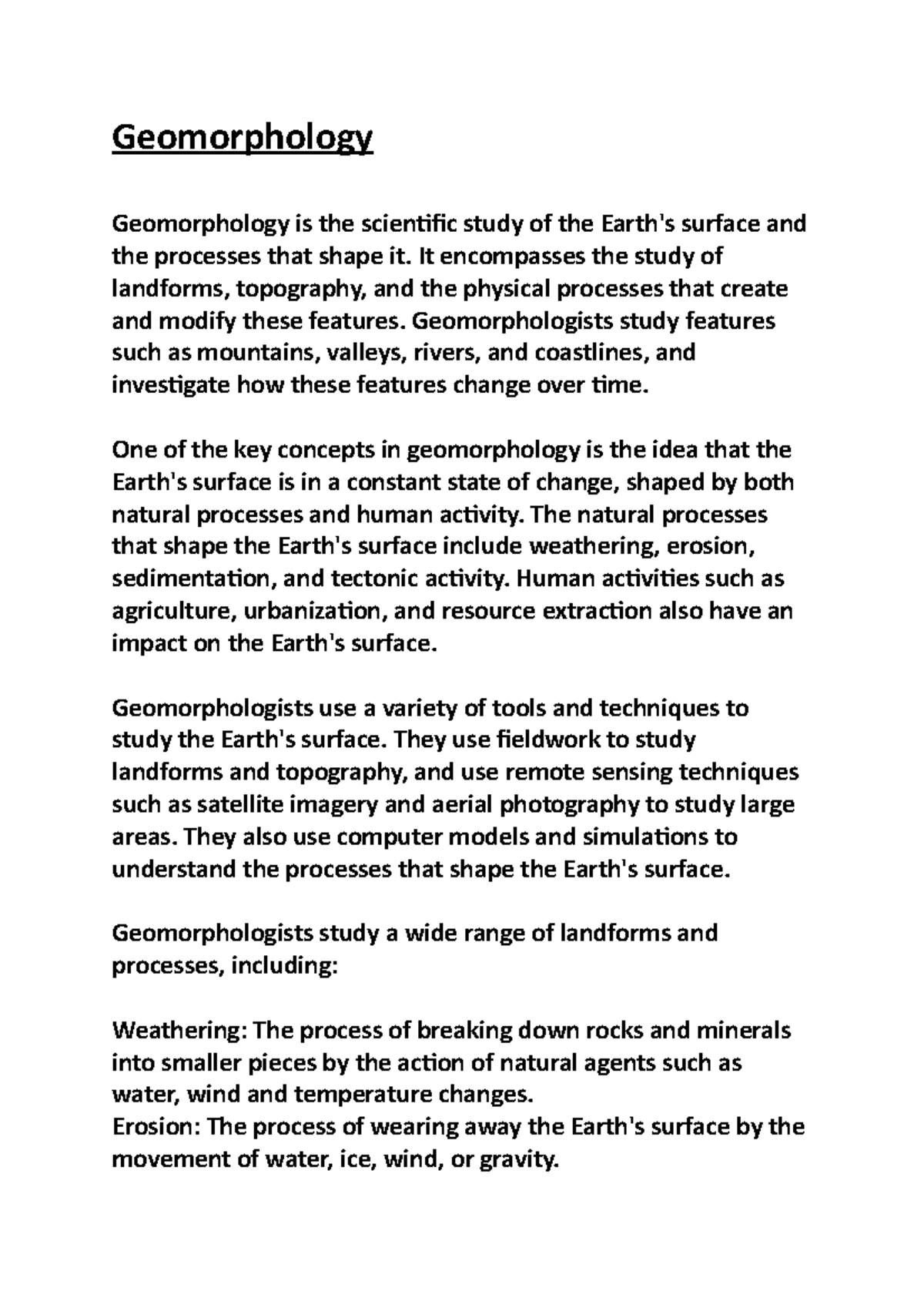 Geomorphology - basic idea and knowledge about topic - Geomorphology ...