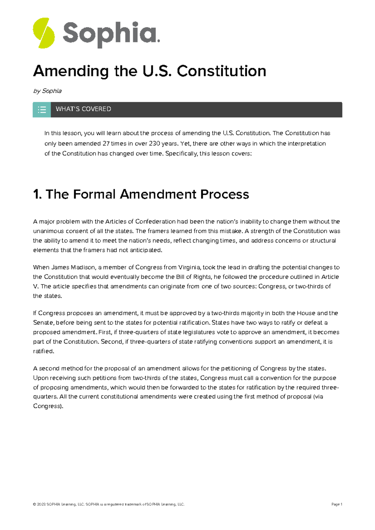Amending the us constitution - Amending the U. Constitution by Sophia ...