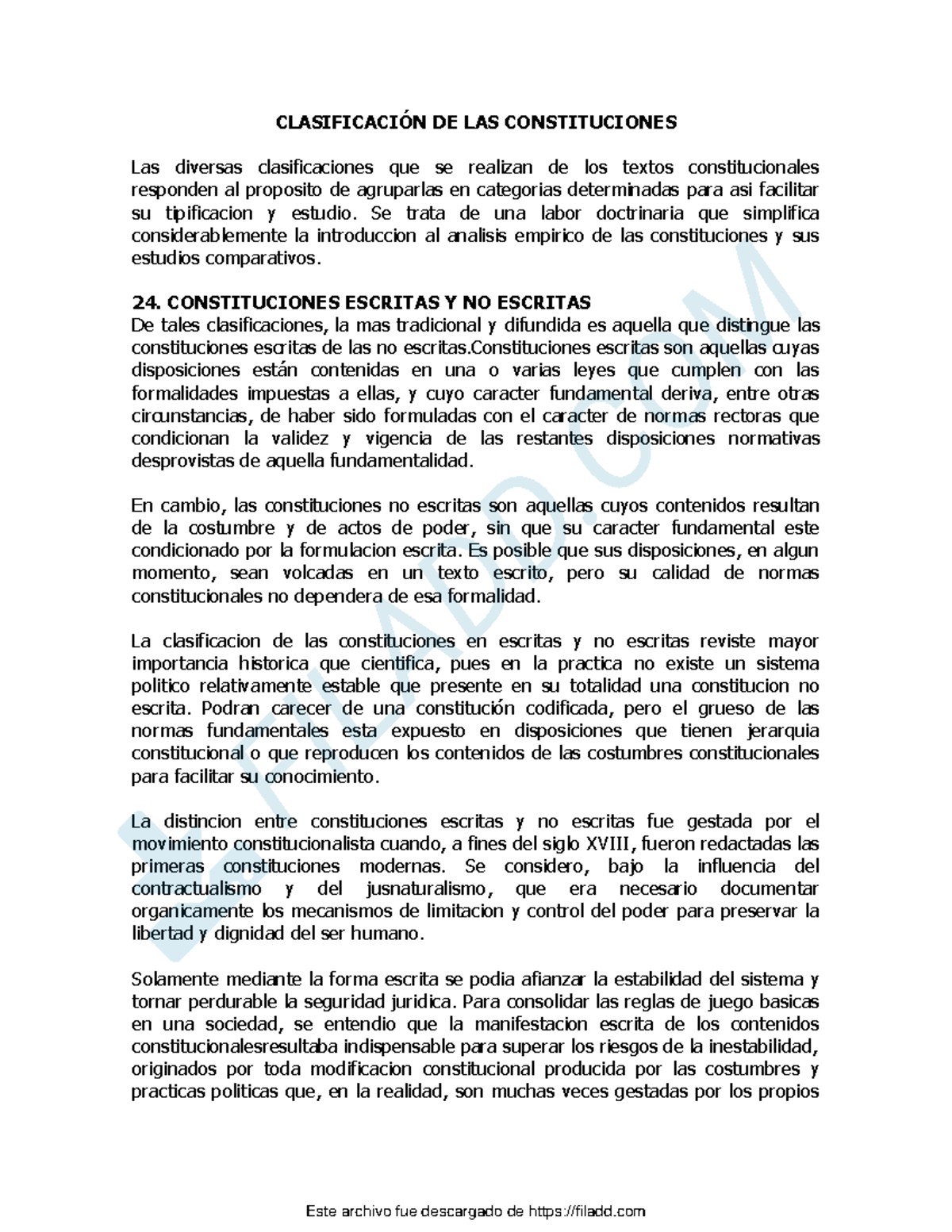 Clasificacion DE LAS Constituciones - CLASIFICACIÓN DE LAS CONSTITUCIONES Las diversas - Studocu