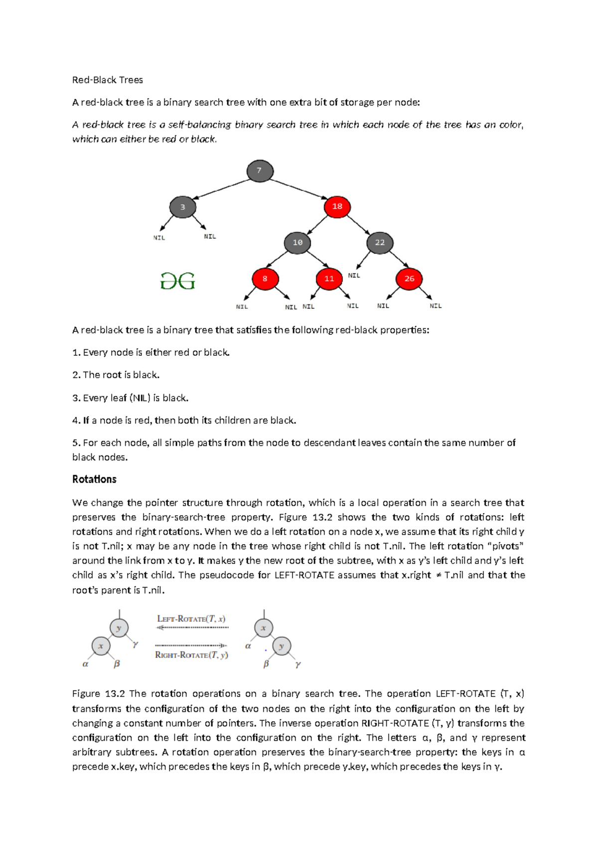 Algoorithm - Summary Compiler Design - Red-Black Trees A red-black tree ...