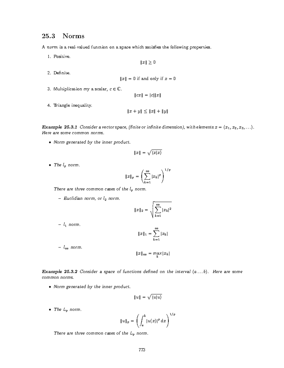 Ref MATH Adv Math Methods Sean Mauch-199 - 25 Norms A norm is a real ...