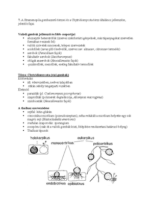 Gombák általános jellemzése - 2. 1. a az emberi A gombatest (thallus ...