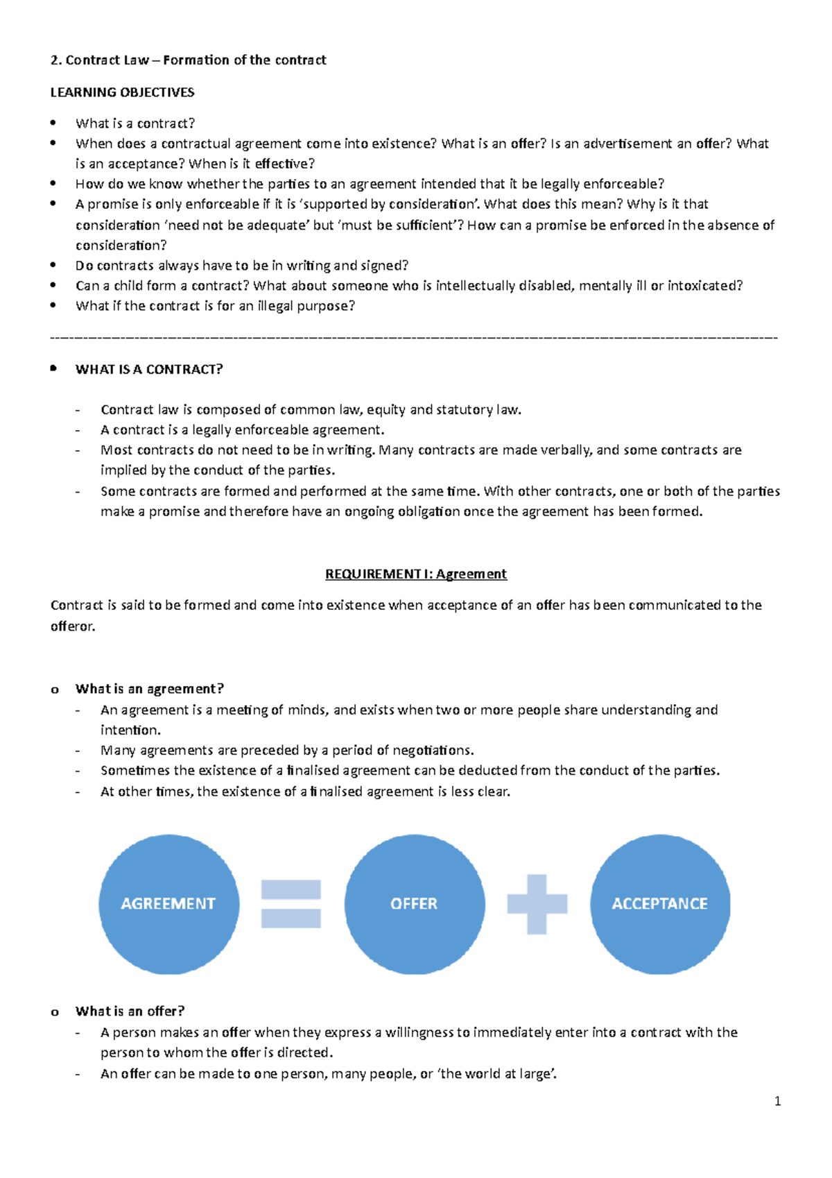 2. Contract Law - Formation of the contract - 2. Contract Law ...