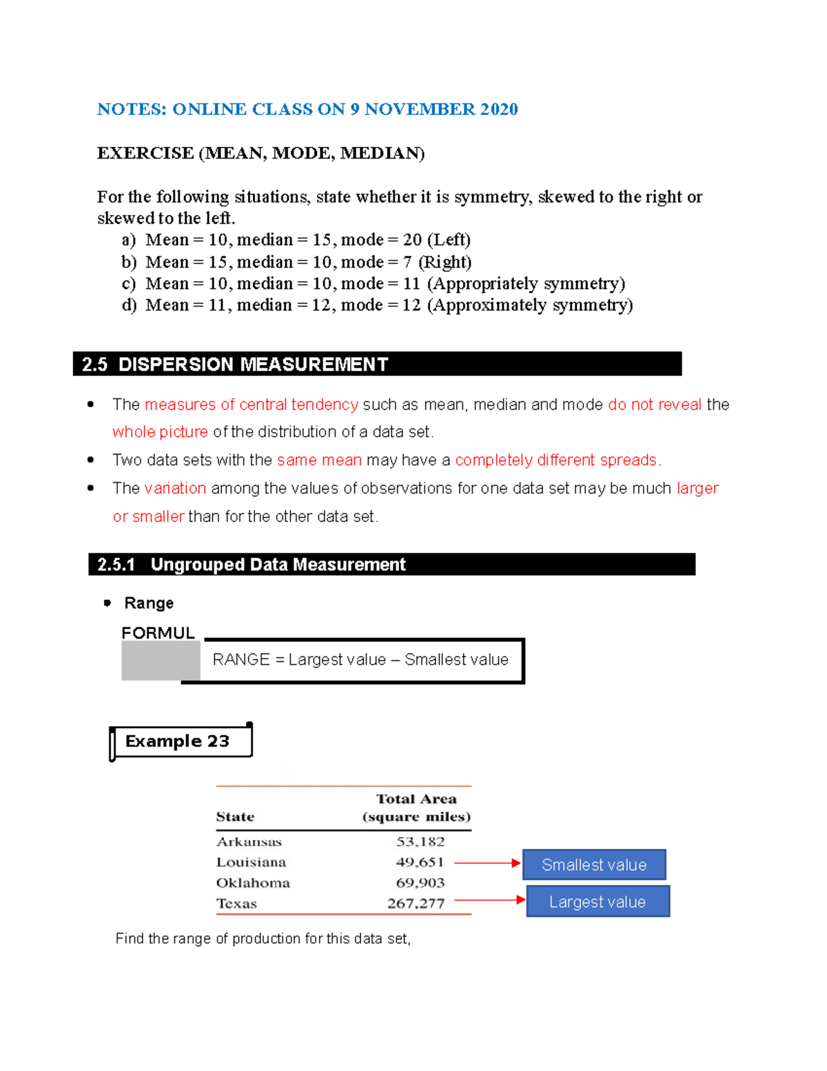 C2 W5 - Dispersion - C2 W4 - Grouped Data - FORMUL A NOTES: ONLINE ...