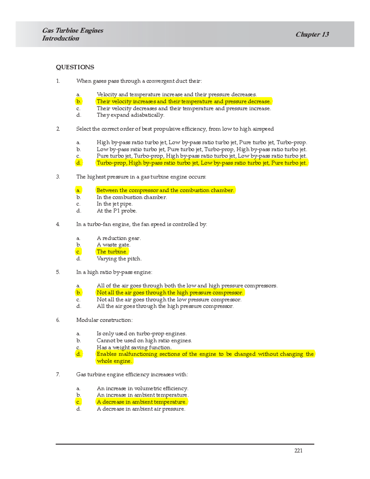 Gas turbine Engines exams - Gas Turbine Engines Introduction Chapter 13 ...