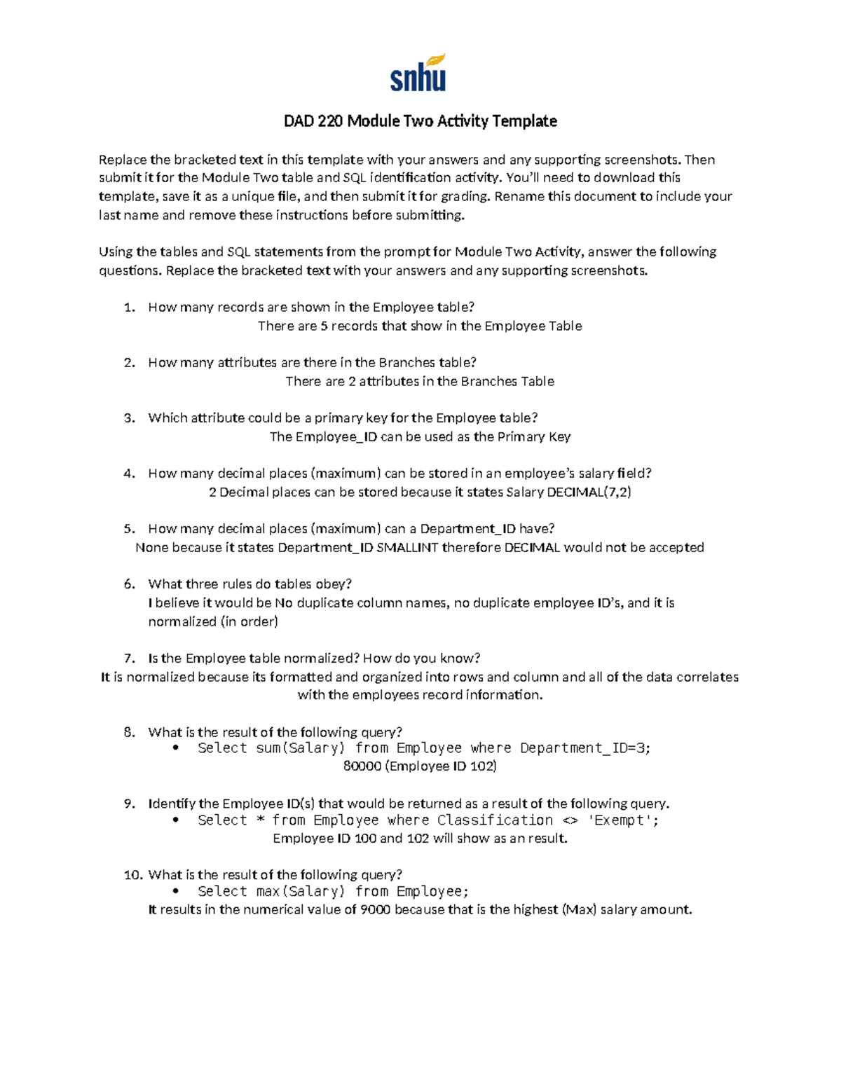 DAD 220 Module Two Activity Template - DAD 220 Module Two Activity ...