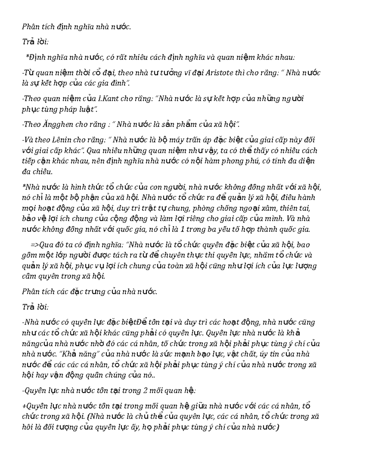 BTCN LÝ LUẬN - BTCN Lý luận chung - Phân tích đ nh nghĩa nhà nị ước. Tr ả ờl i: *Đ nh nghĩa nhà ...