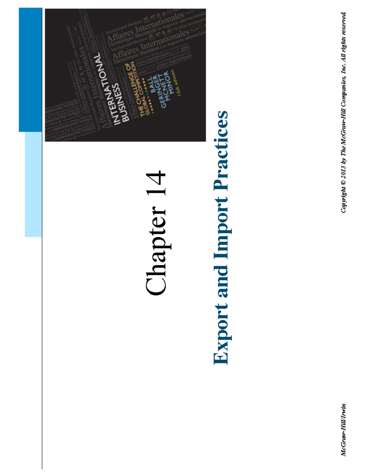 Chap014 - Lecture notes 14 - Chapter 14 Export and Import Practices ...