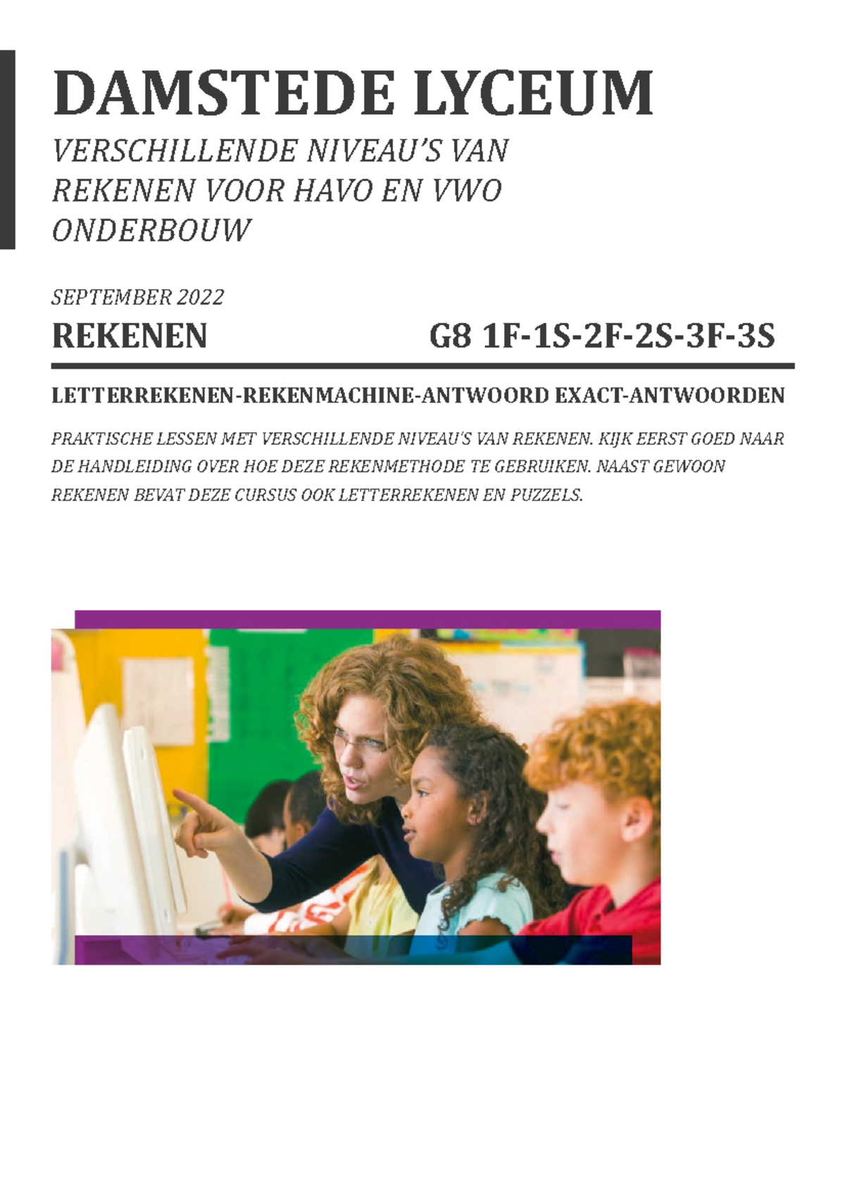 Rekenen%20 Damstede%20 Versie%2000 5 - DAMSTEDE LYCEUM VERSCHILLENDE NIVEAU’S VAN REKENEN VOOR ...