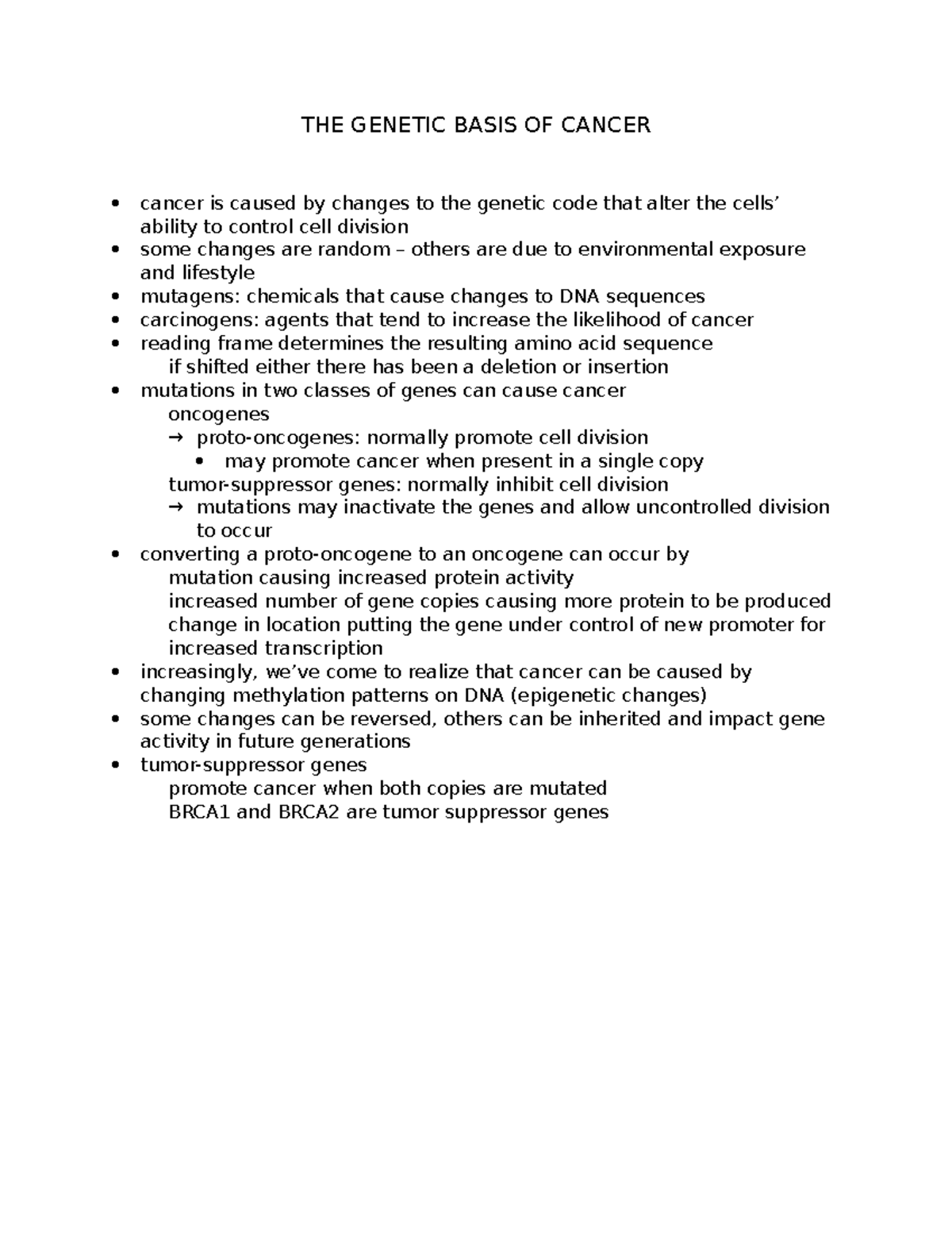 The Genetic Basis of Cancer - THE GENETIC BASIS OF CANCER cancer is ...