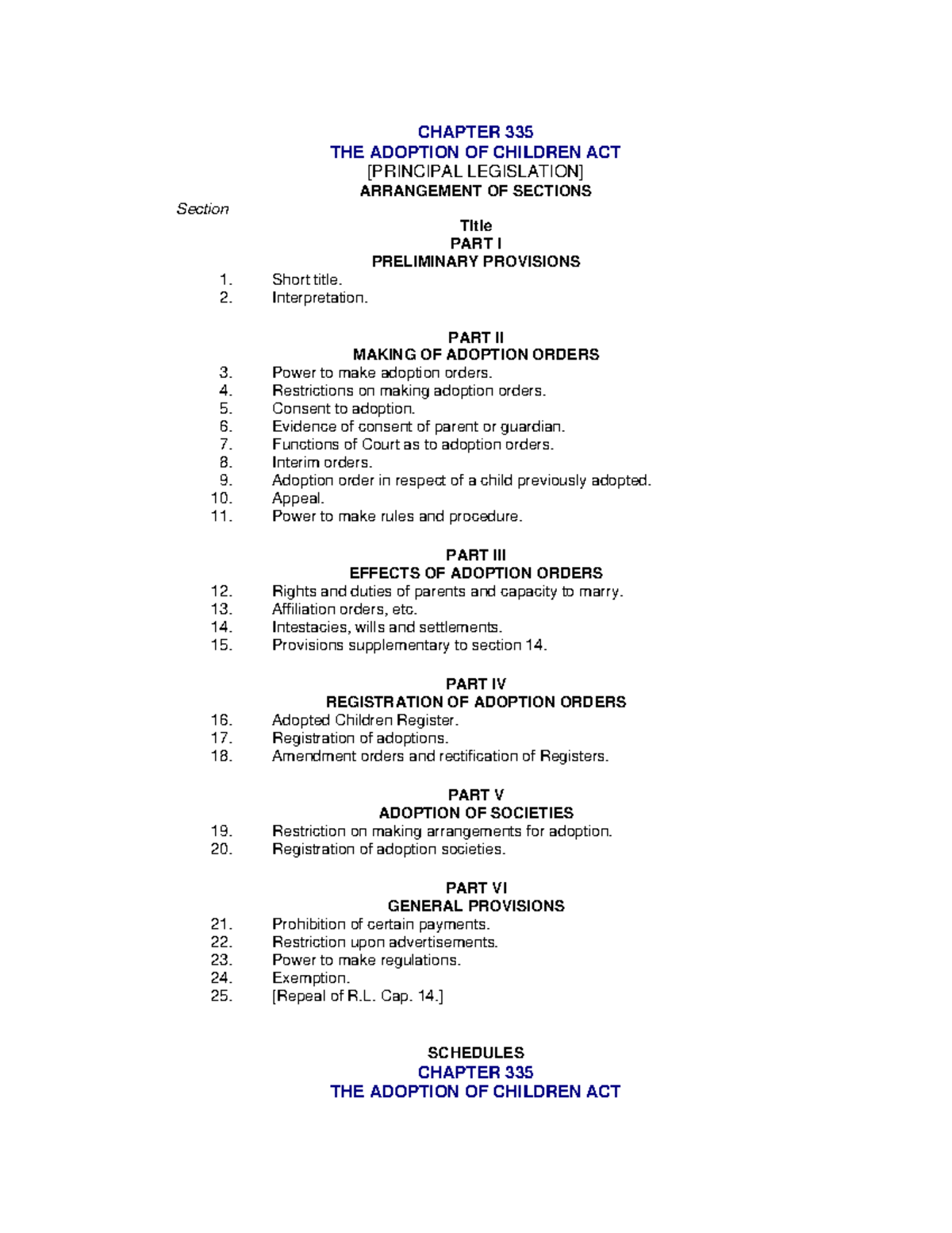 Adoption Ordinance, 1953 (cap. 335) - CHAPTER 335 THE ADOPTION OF ...