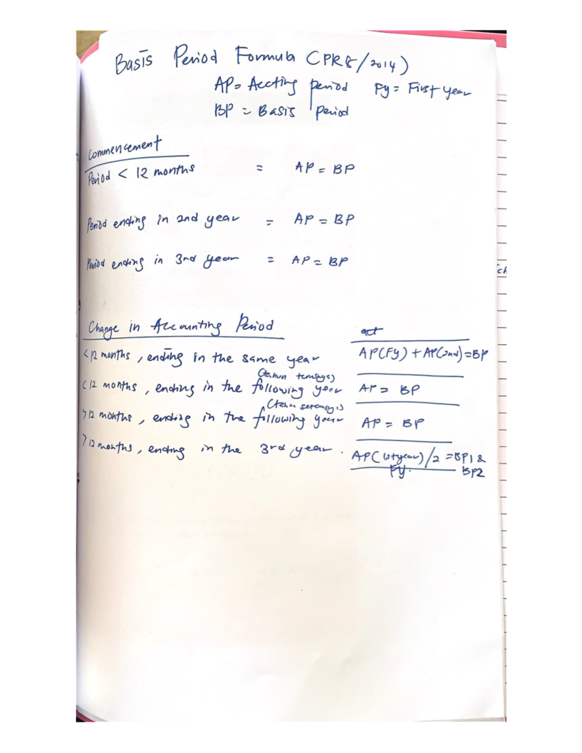 Basis Period Formula - 1512 Basis Period Formula Accting period Fy ...
