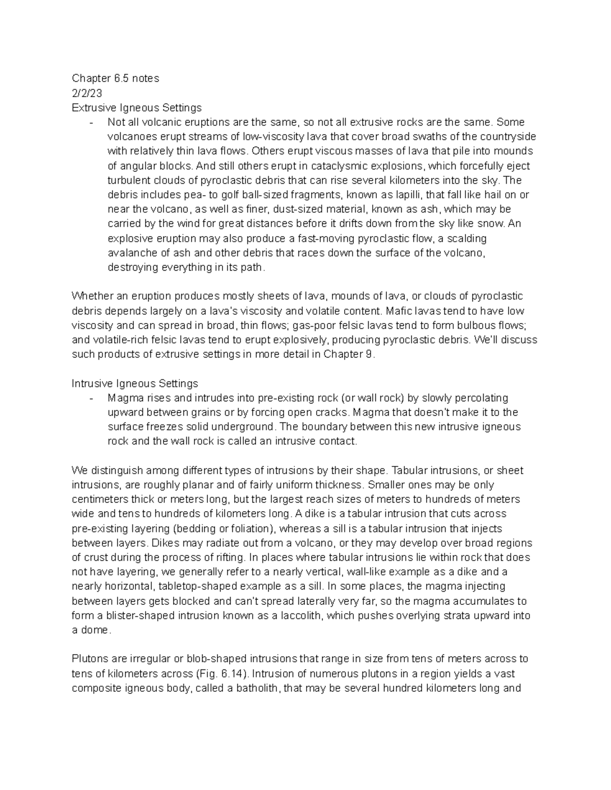 Chapter 6.5 Comparing Extrusive and Intrusive Environments - Chapter 6 ...