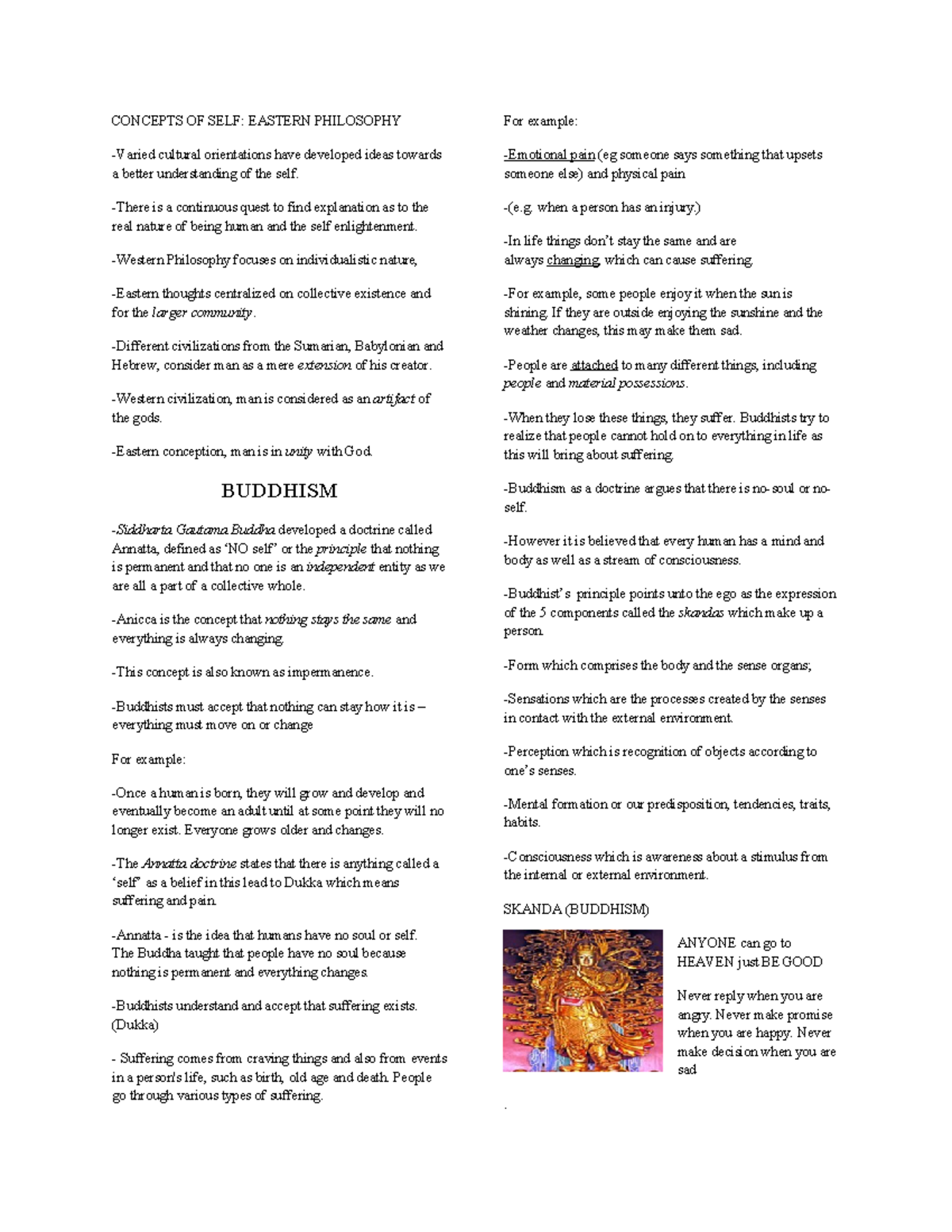 UTS Chapter 3 - CONCEPTS OF SELF: EASTERN PHILOSOPHY -Varied cultural ...