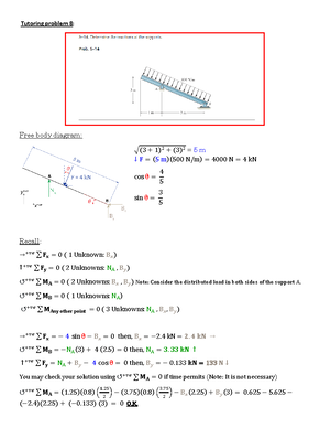 Tutorial problems (Session 9) - Tutoring problem 9 : Free body diagram ...