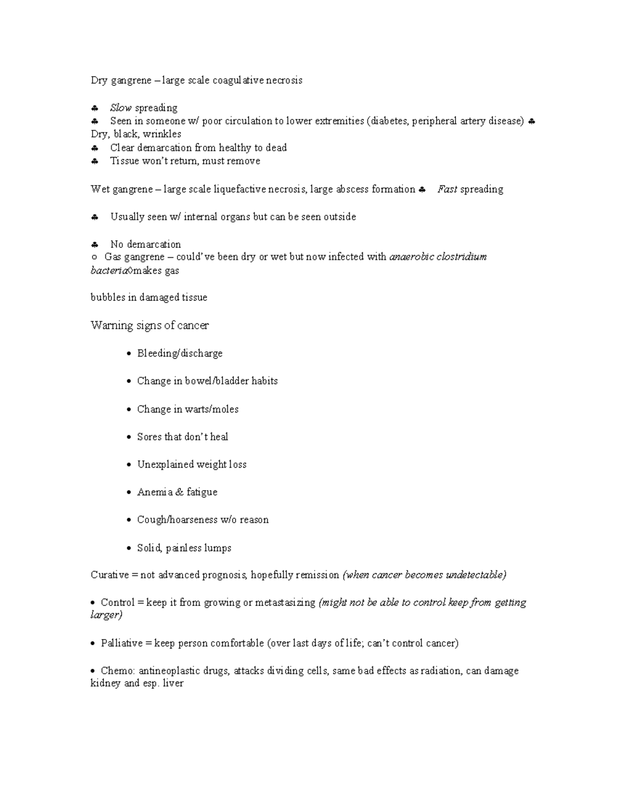 Pathophysiology 2 - patho notes from lecture - Dry gangrene – large ...