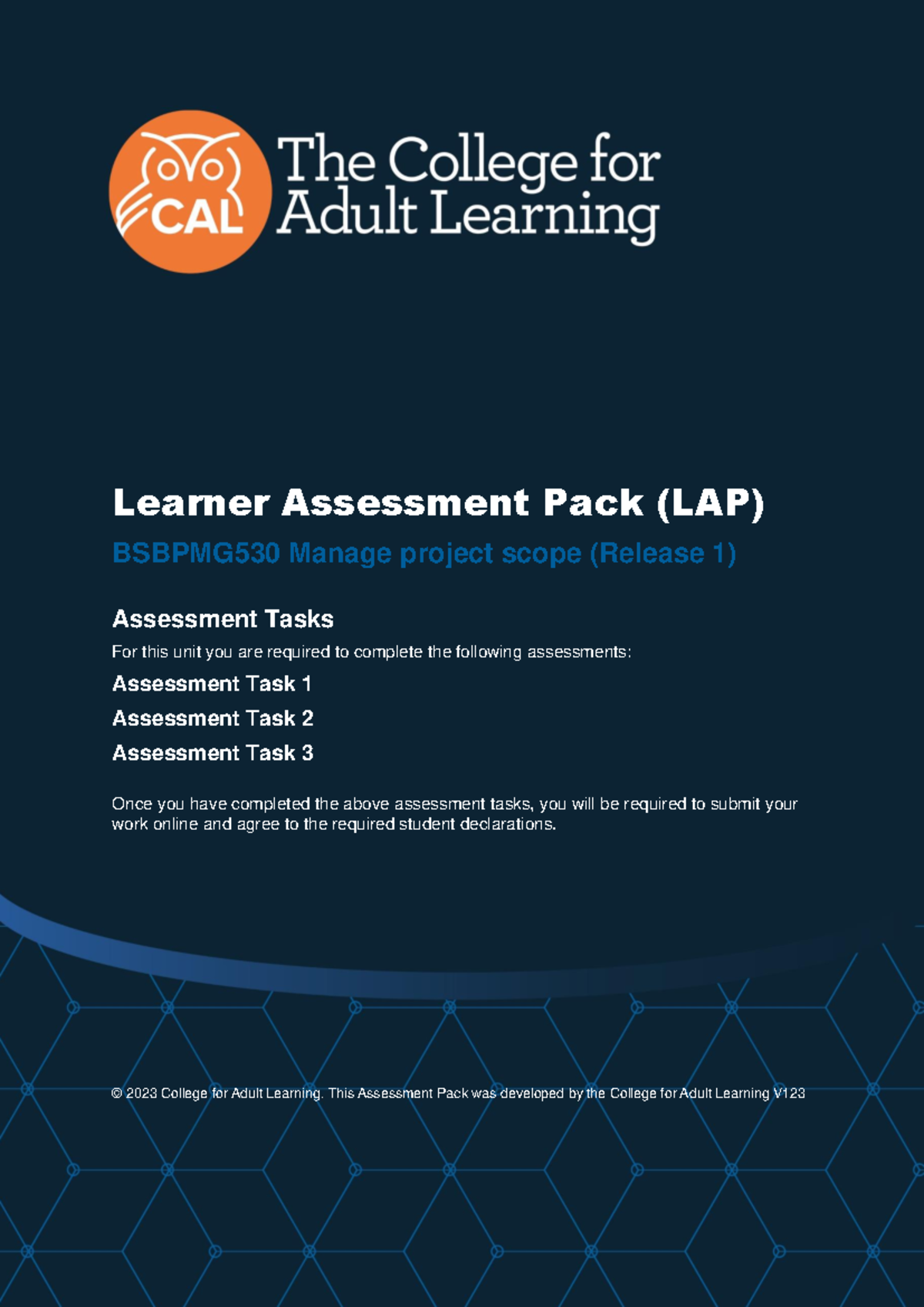 Bsbpmg 530 Learner Assessment Pack V123 - Learner Assessment Pack (LAP ...